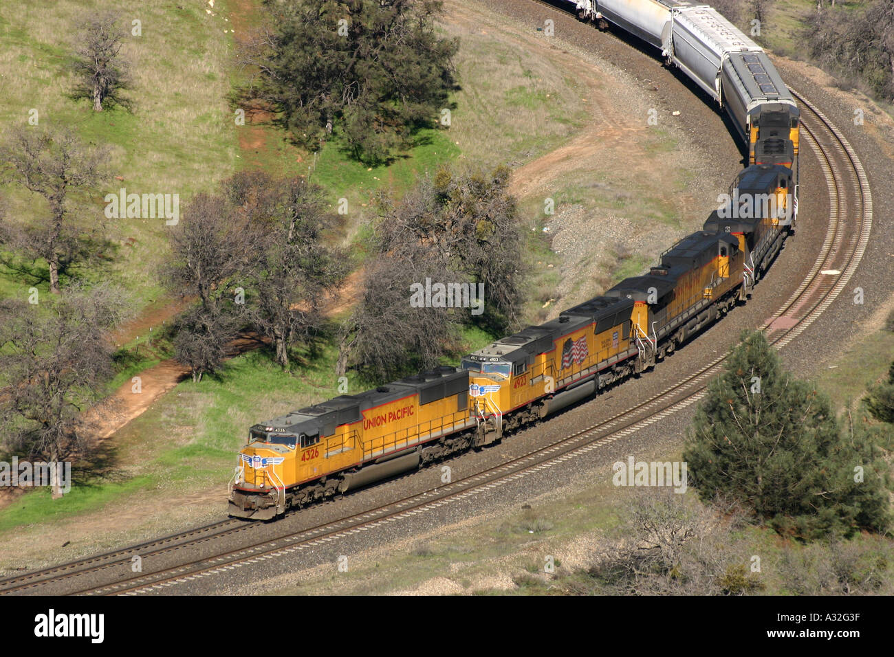Union Pacific Freight Train at Tehachapi Loop California USA Stock Photo - Alamy