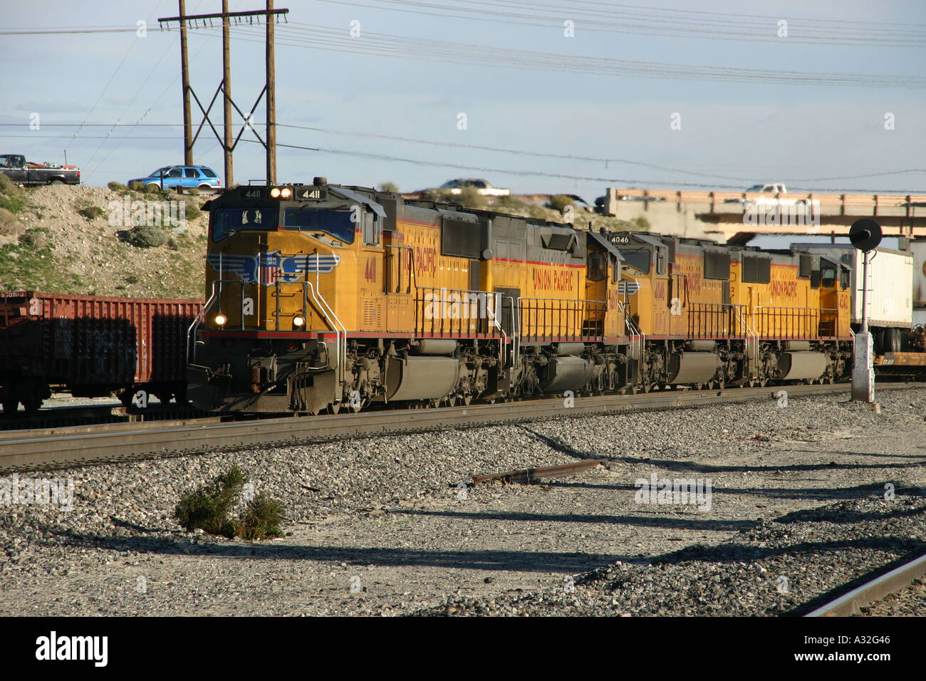 Union Pacific Intermodal Train North Palm Springs USA Stock Photo - Alamy