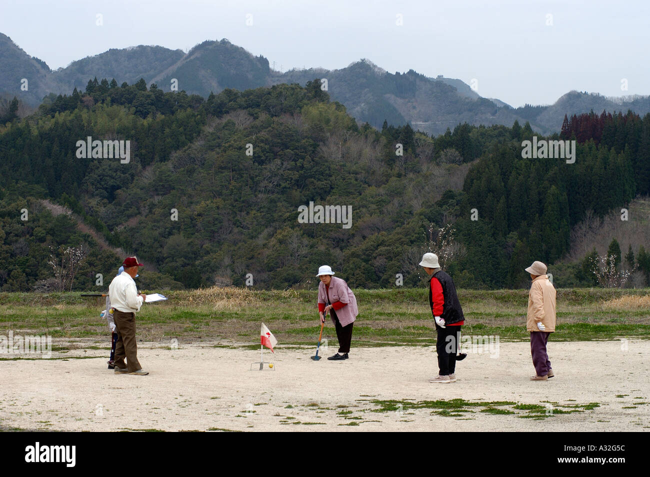 gateball players Oita Japan Stock Photo - Alamy