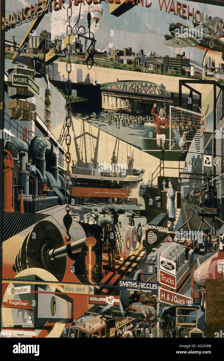 mural with an industrial theme salford Stock Photo - Alamy