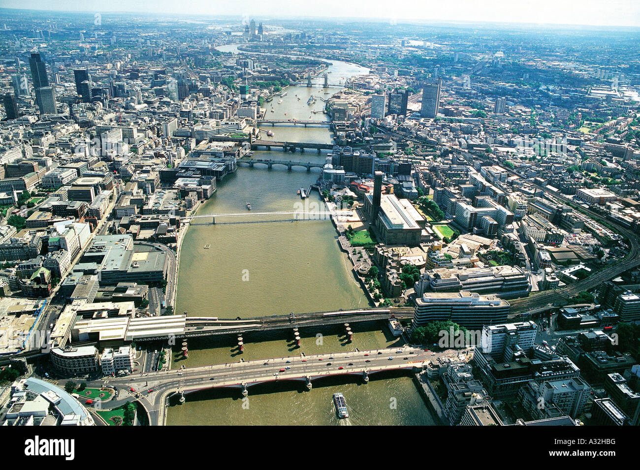 Aerial view of London and the River Thames, United Kingdom Stock Photo ...