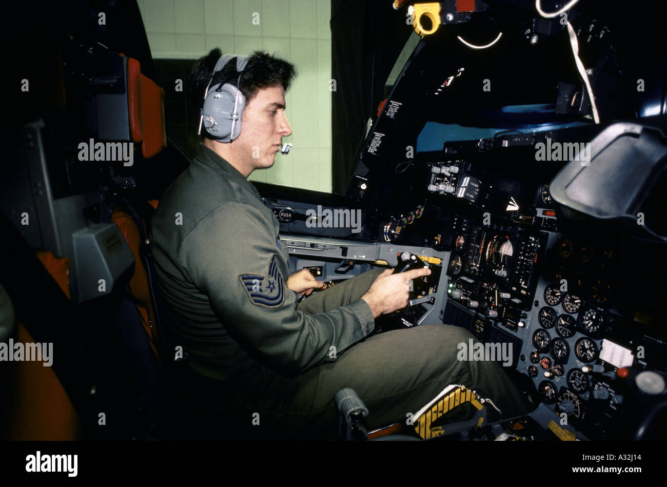raf lakenheath usaf base inside flight simulator Stock Photo - Alamy