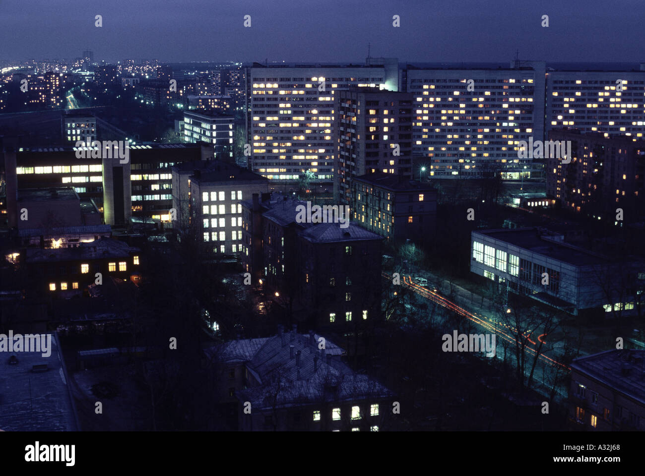 moscow st petersburg moscow suburbs by night 1983 Stock Photo - Alamy