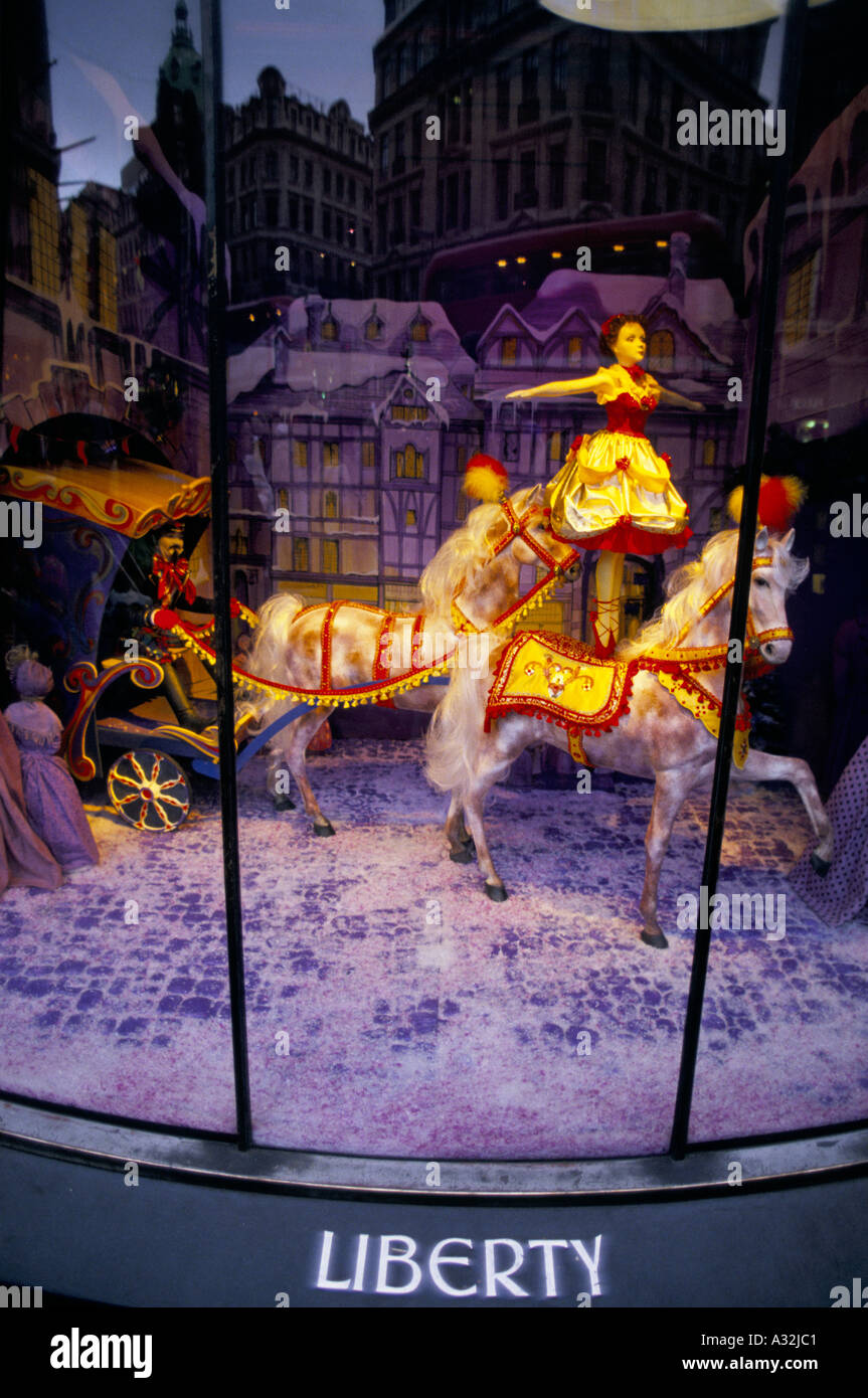 libertys chritmas window display of female ballet dancer pirouetting on ...