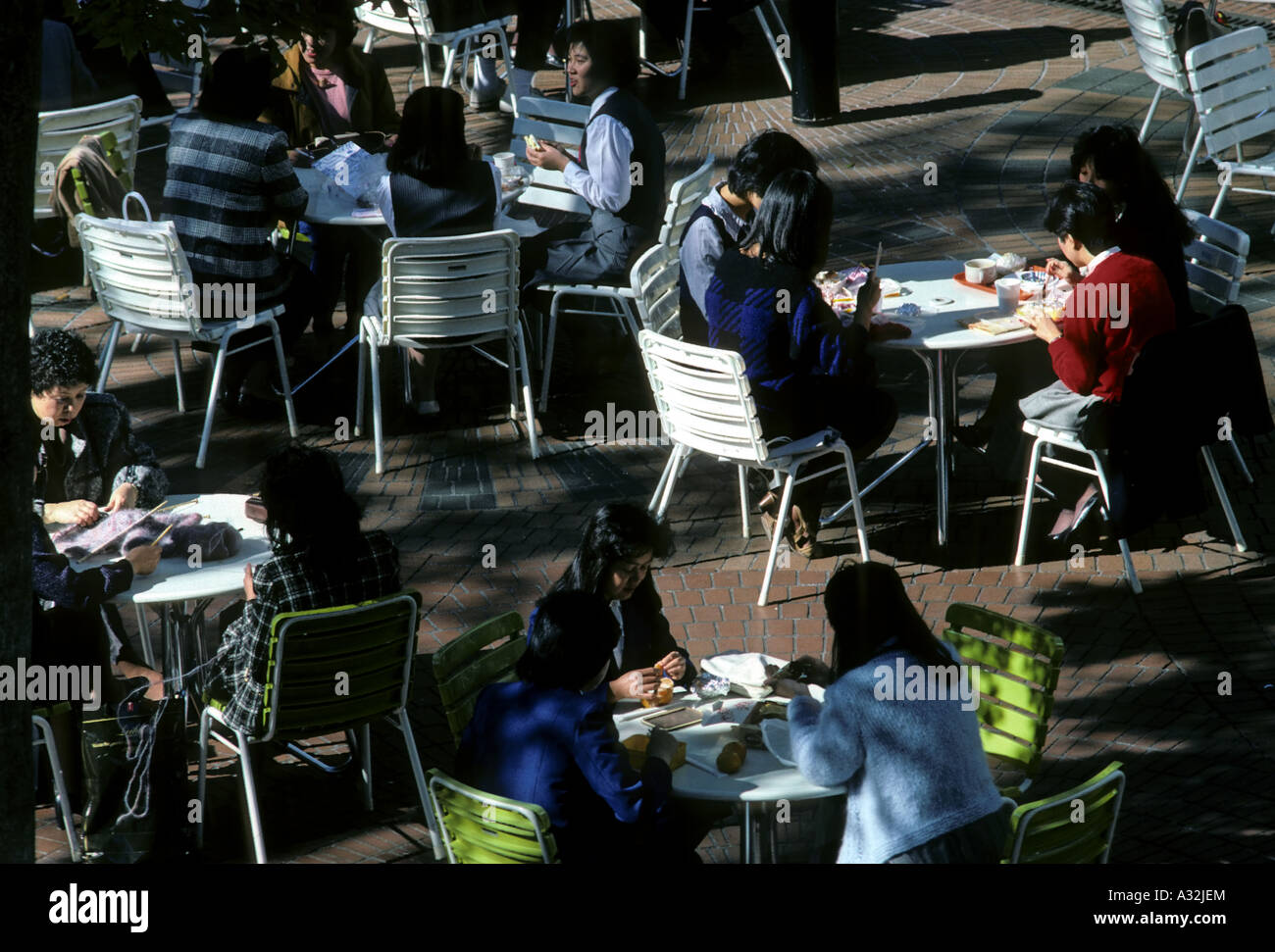 Outside a cafe in Shinjuku Tokyo Japan Stock Photo - Alamy