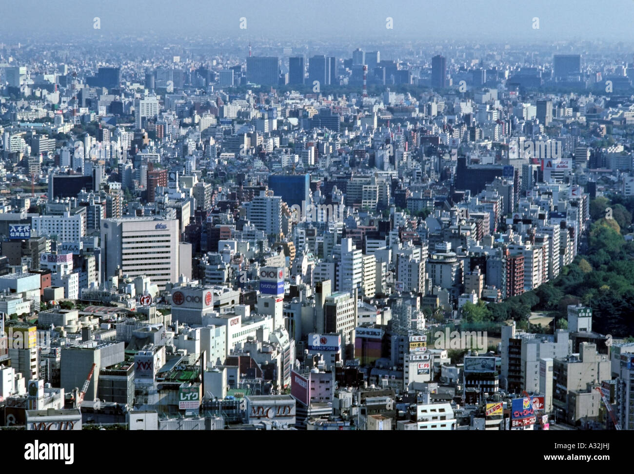 Panorama of Tokyo in the 80's from the Sumitomo building Japan Stock ...
