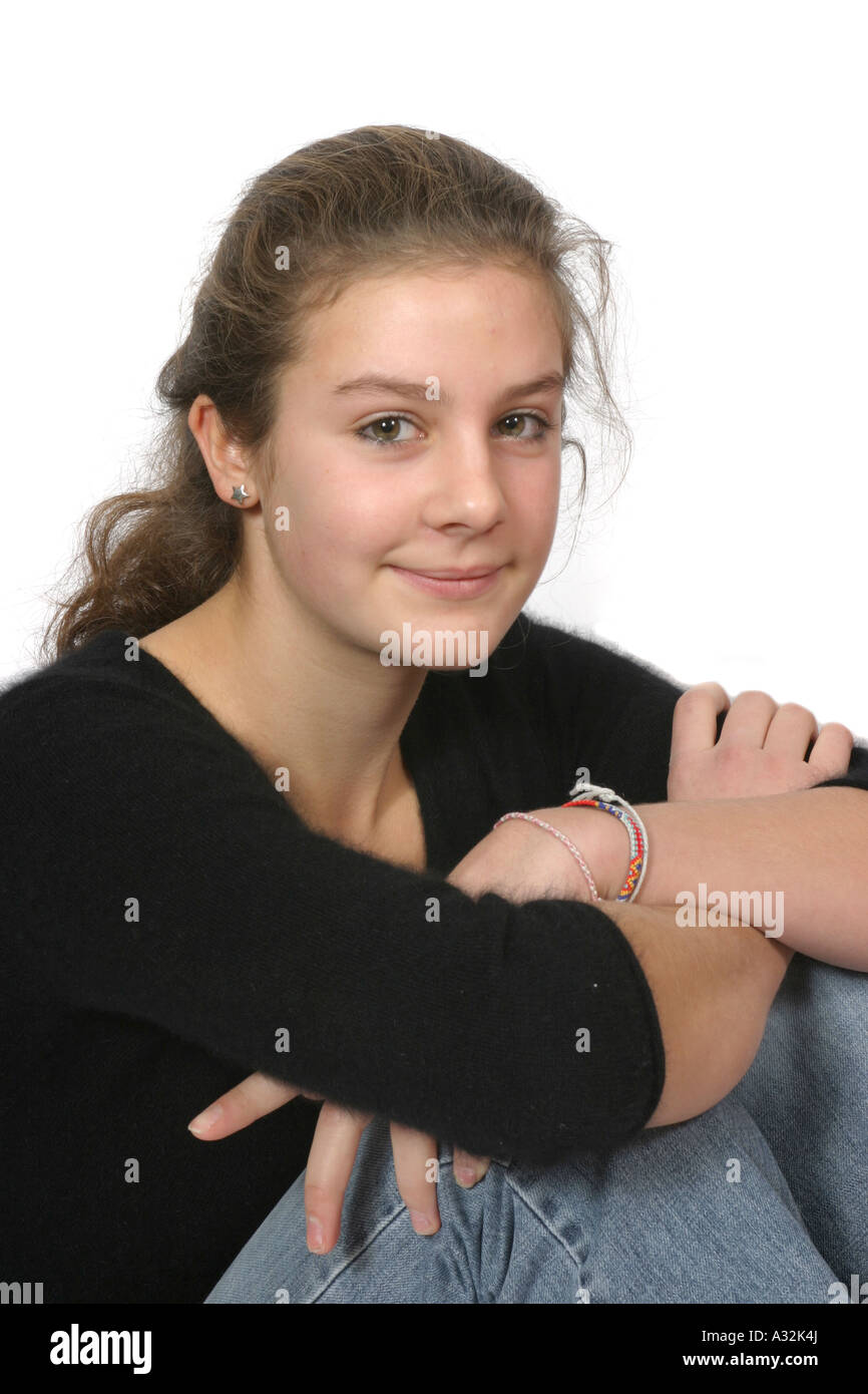 A studio portrait of an English teenage girl Stock Photo - Alamy