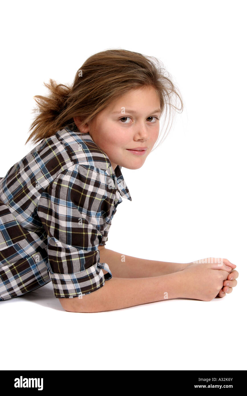 A modern portrait of a twelve year old girl Stock Photo - Alamy