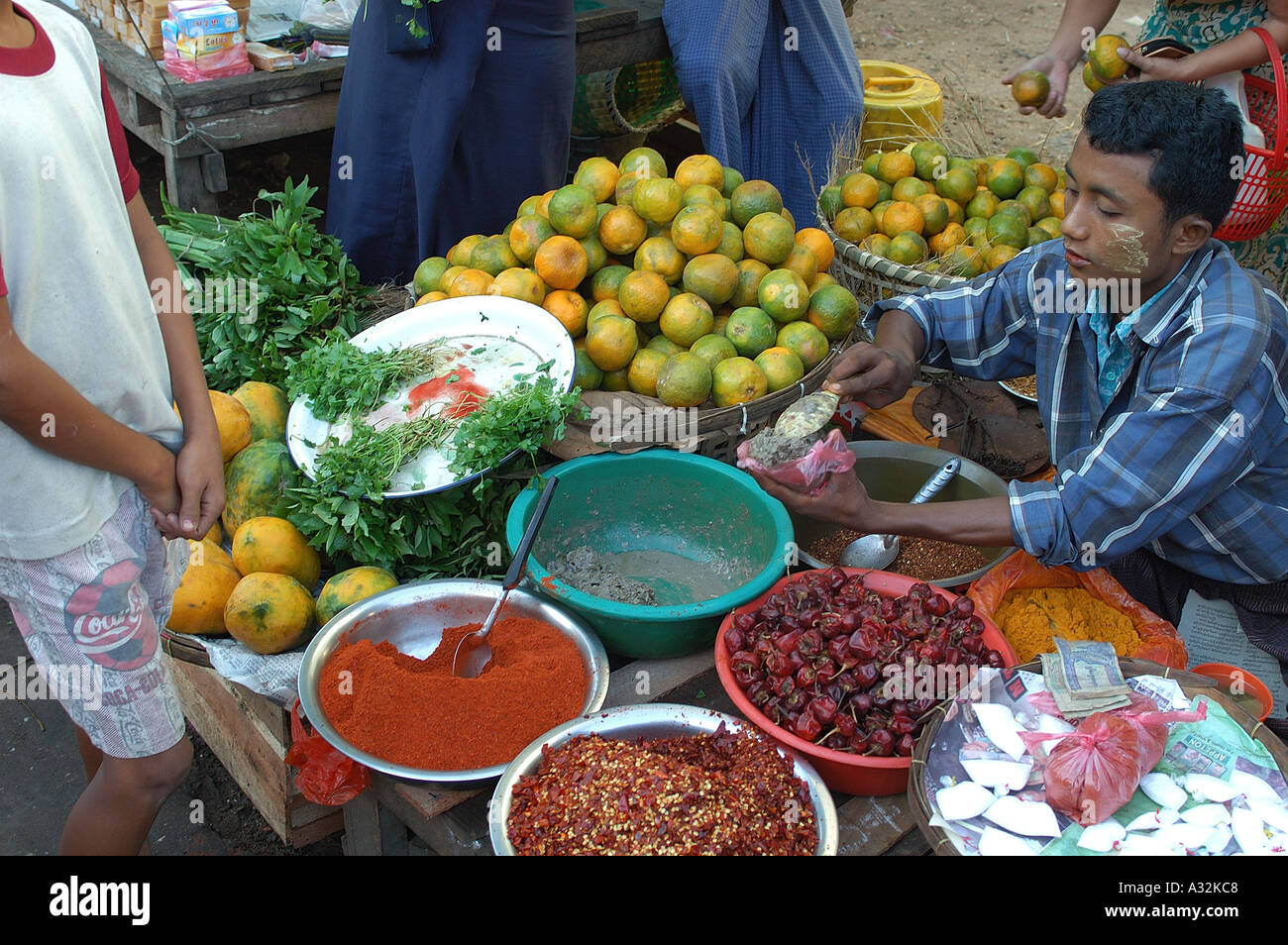 suburban market Yangon Burma Myanmar Stock Photo - Alamy