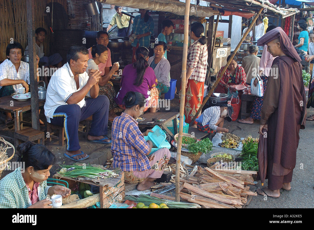 suburban market Yangon Burma Myanmar Stock Photo - Alamy