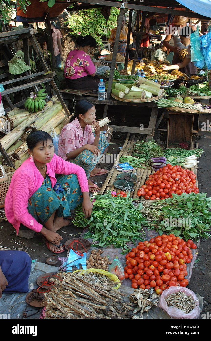 suburban market Yangon Burma Myanmar Stock Photo - Alamy