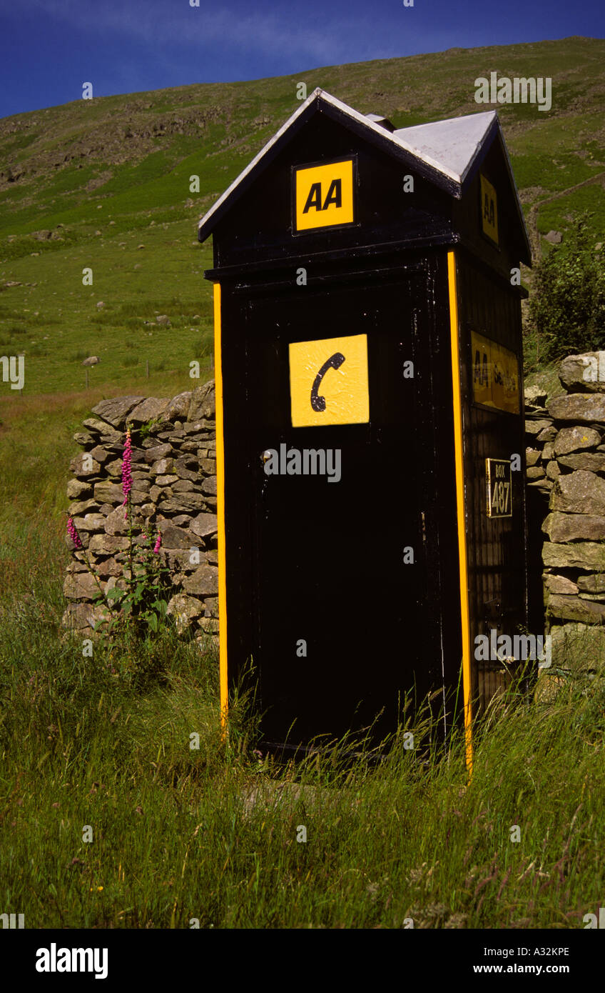 AA emergency call box Cumbria England UK United Kingdom GB Great ...