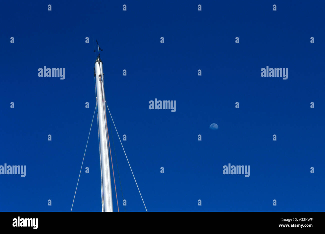 Mast and moon Stock Photo - Alamy
