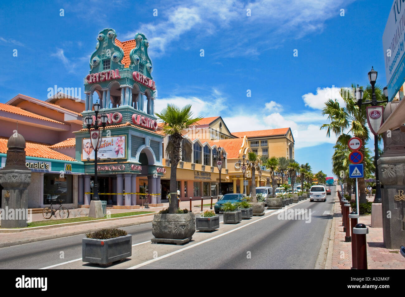 Aruba, Boulevard in the Center of Oranjestad Stock Photo - Alamy