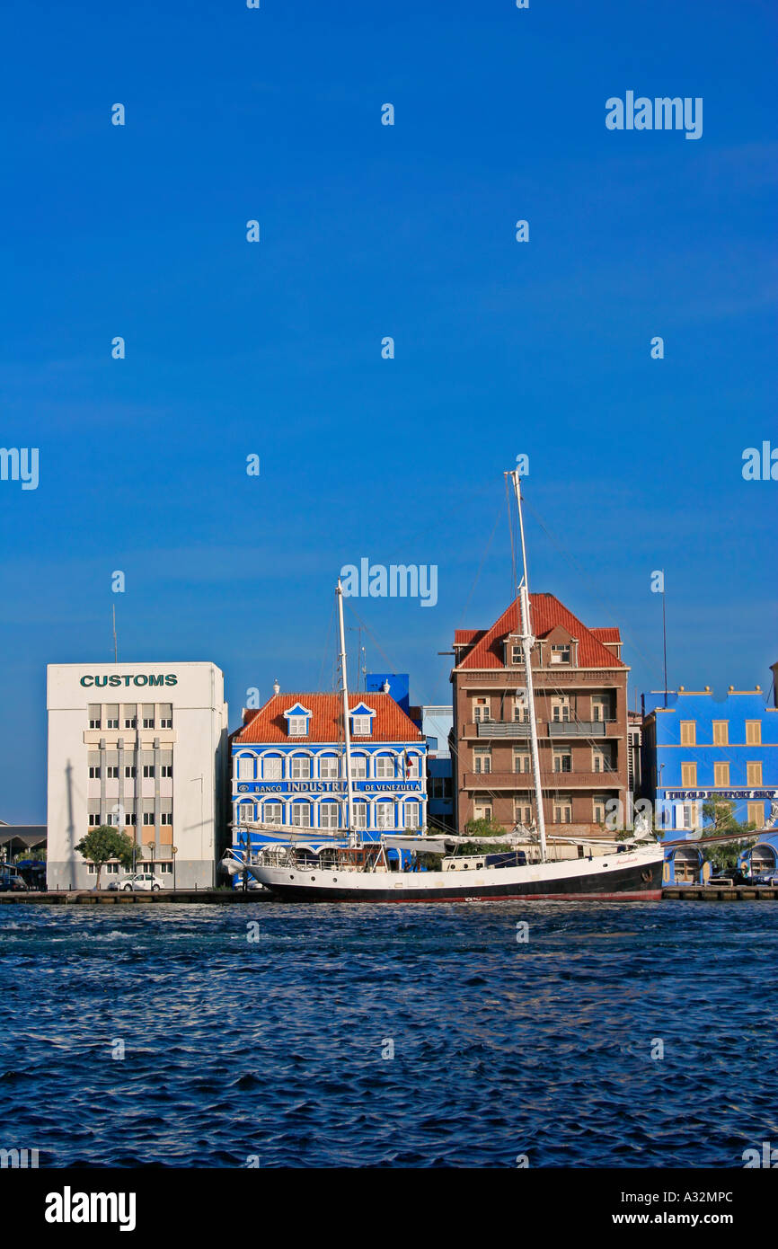 Willemstad, Curacao, Netherlands Antilles - Handelskade Waterfront ...