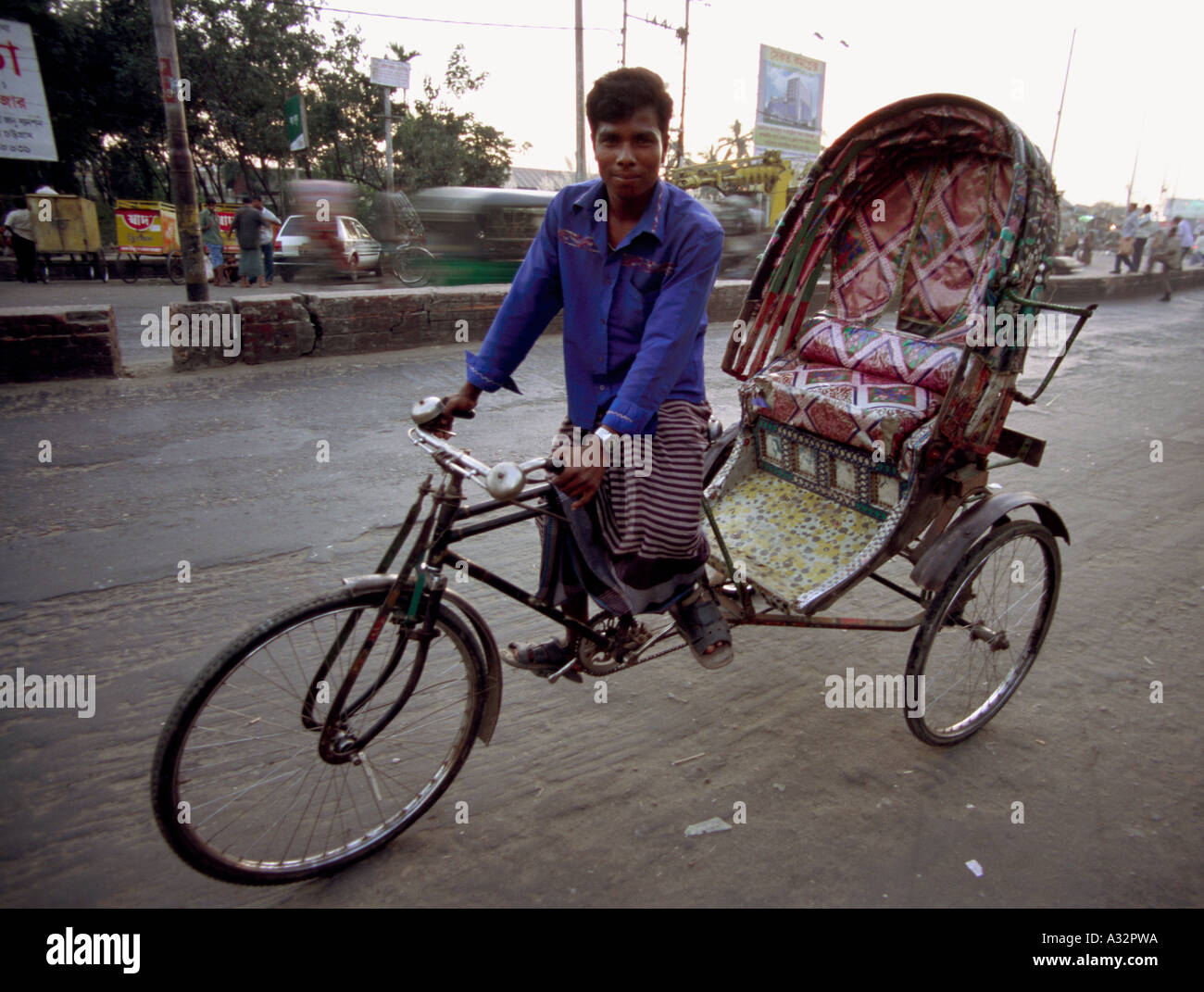 Rickshaw And Driver On Station Road Chittagong Bangladesh Stock Photo ...