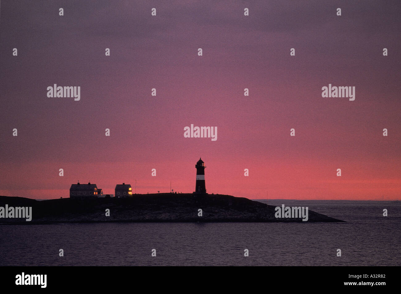 lighthouse at kaura viewed from the coastal express ship which sails ...