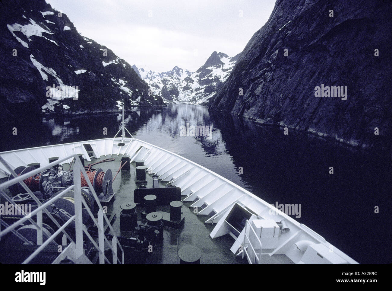 raftsunoet fjord near troll fjord the coastal express ship which sails ...