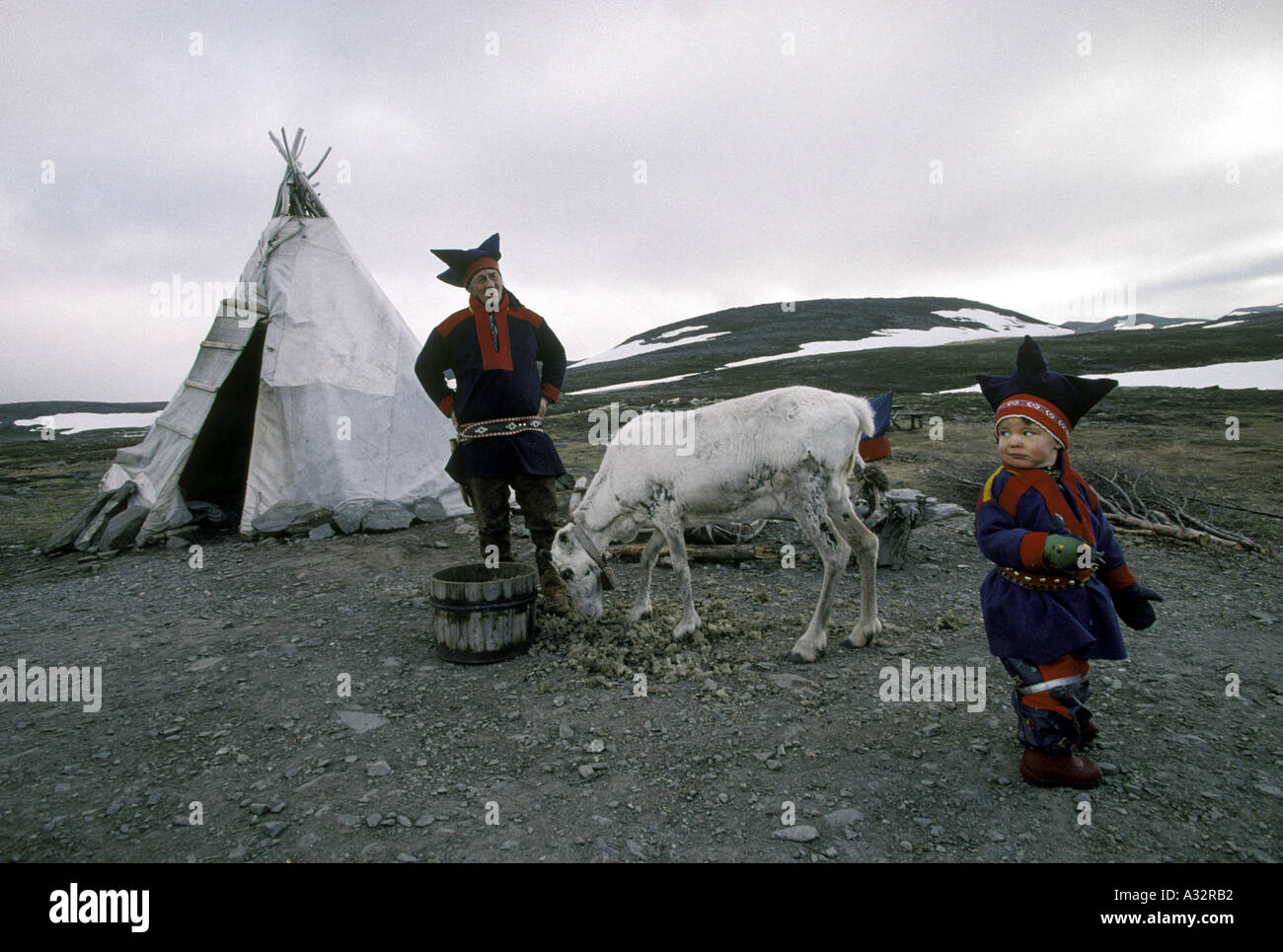 a sami family in north cape Stock Photo - Alamy