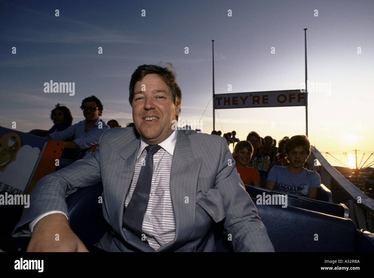 Millionaire owner mr thompson on one of the rollercoaster in the ...