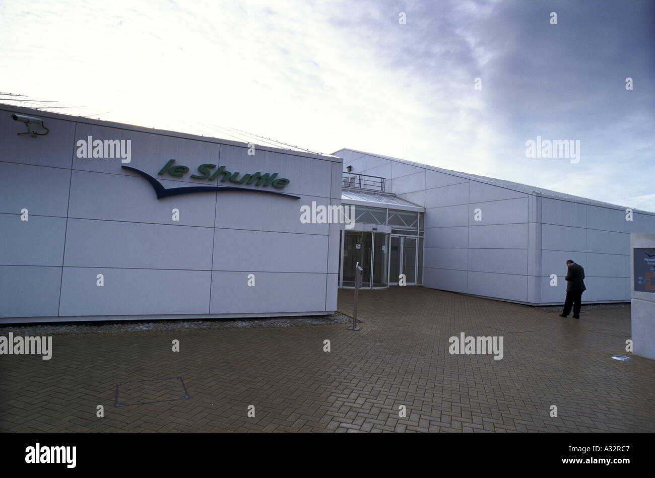 front door of le shuttle terminal with a man outside 1994 Stock Photo ...
