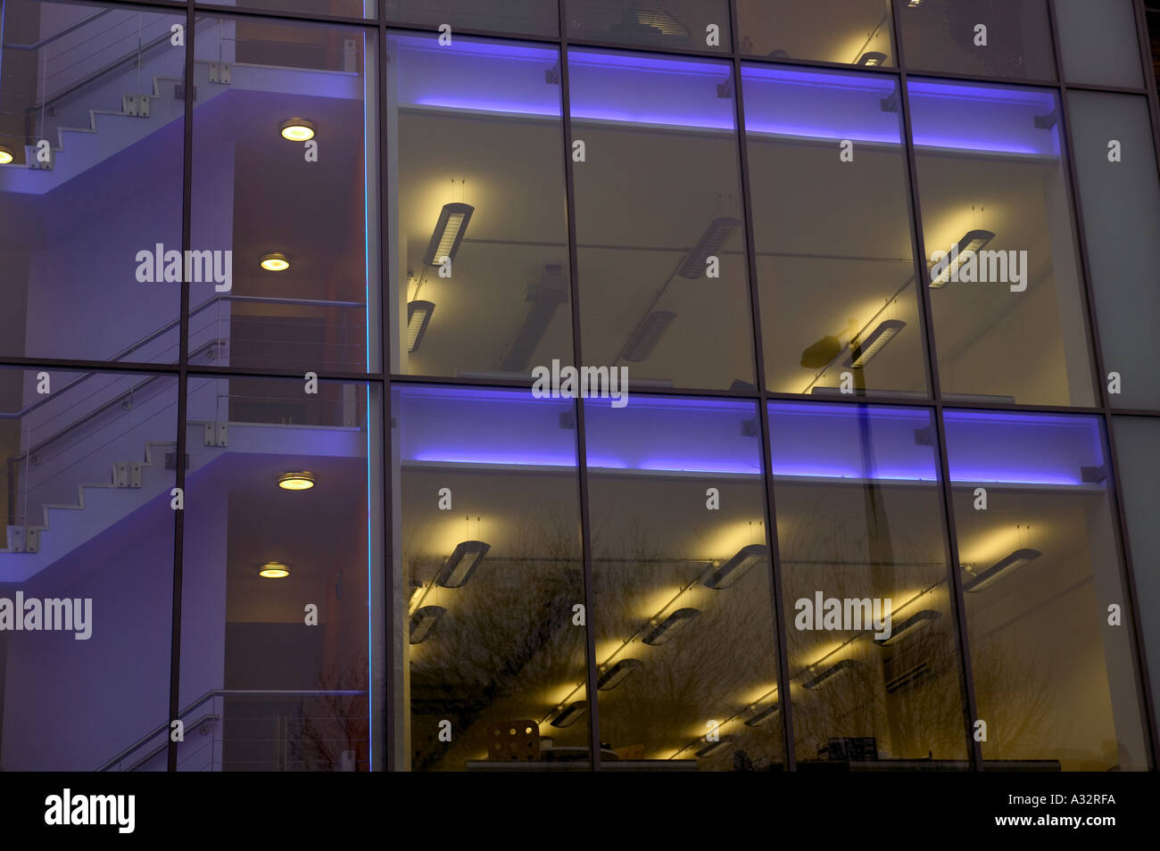 a modern building by night Stock Photo - Alamy