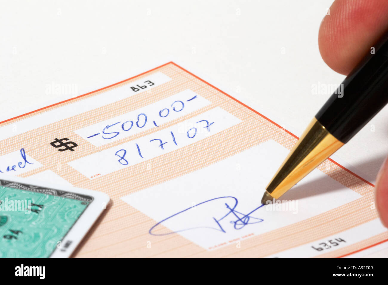 Bank signature hi-res stock photography and images - Alamy