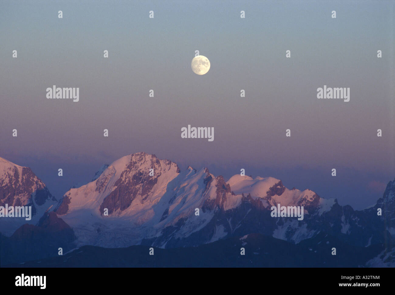 Full Moon over the Greater Caucasus Range, Russia Stock Photo - Alamy