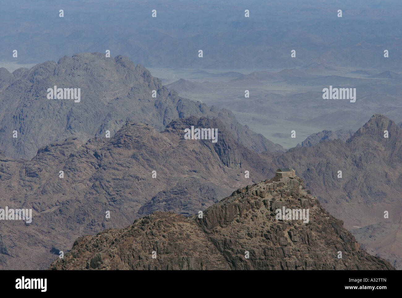 The summit of Mount Sinai aka Jebel Musa (2285 m) on the Sinai ...
