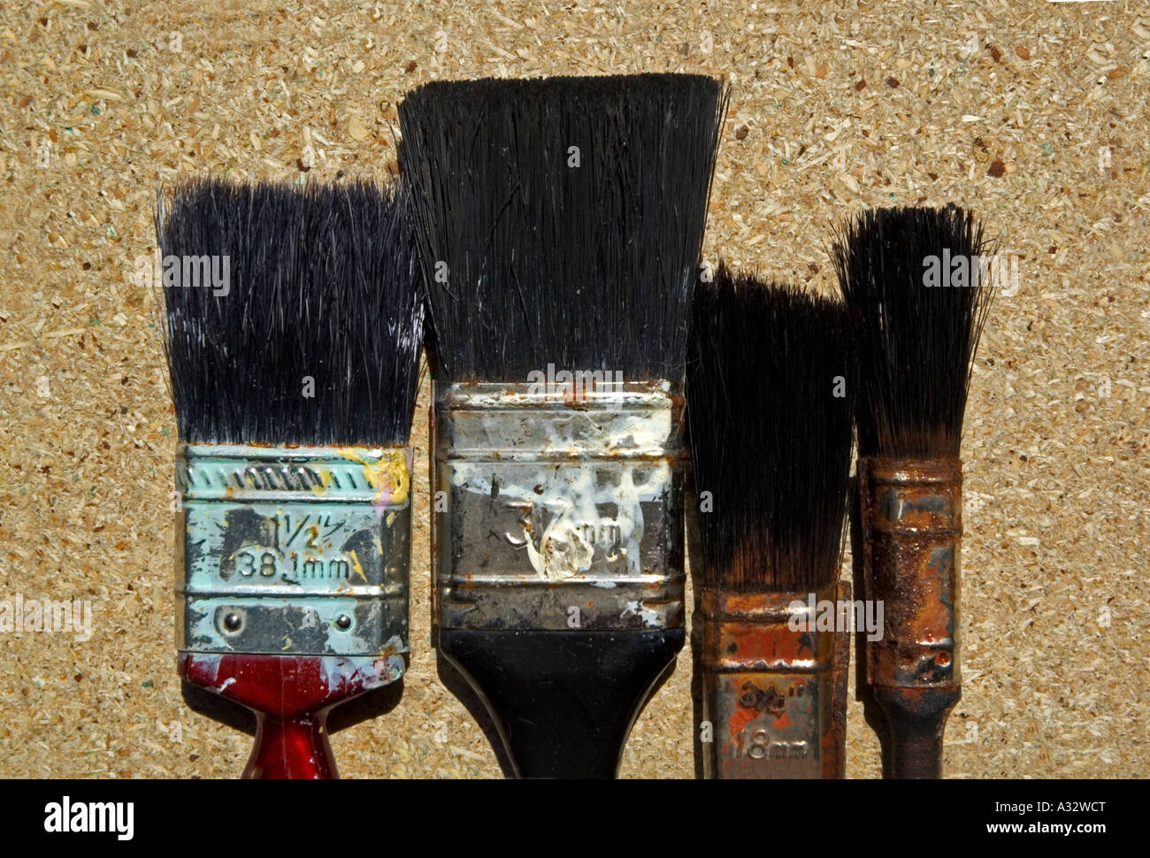a set of used paint brushes Stock Photo - Alamy