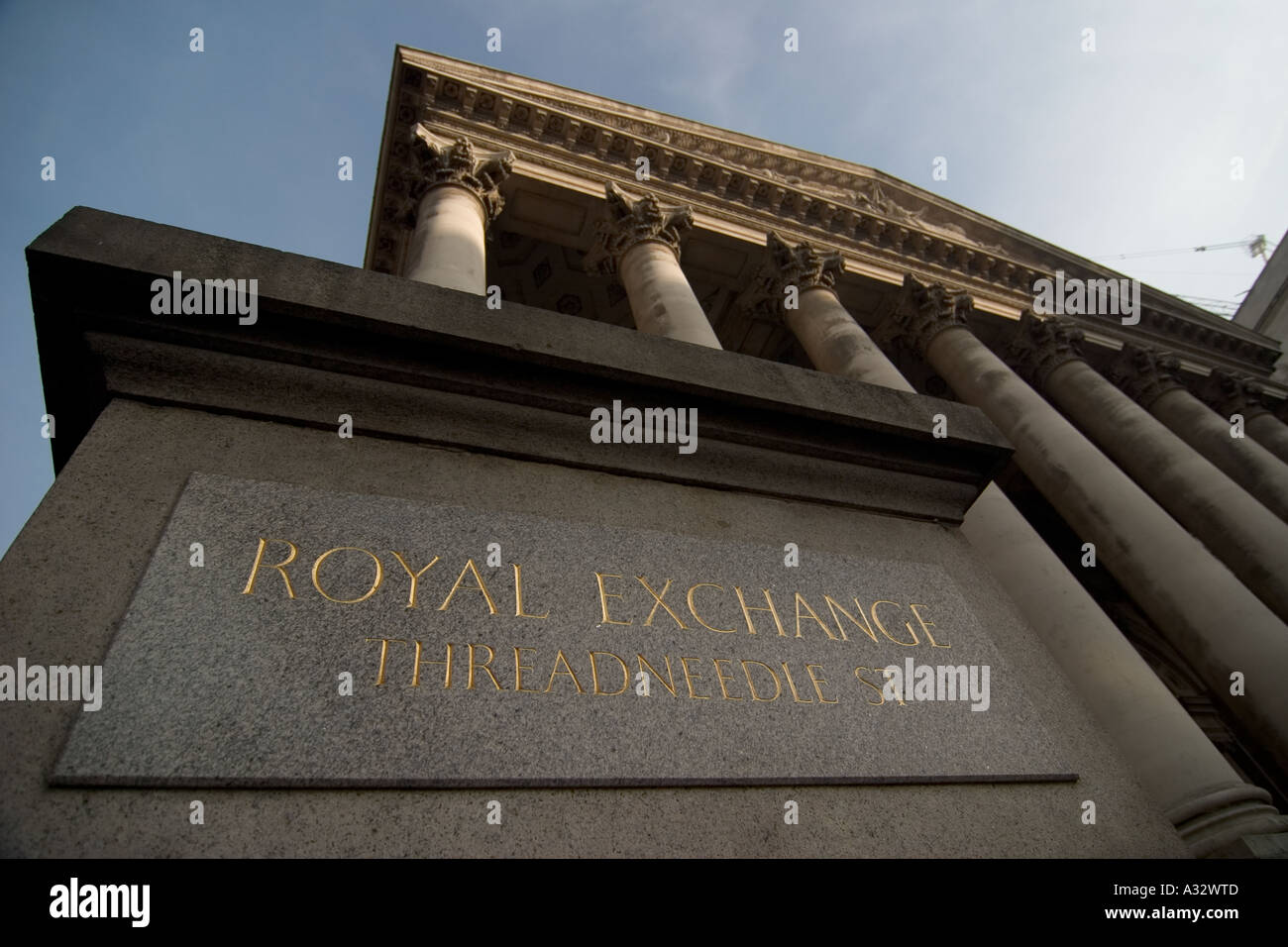 The Royal Exchange on Threadneedle Street in the heart of London ...