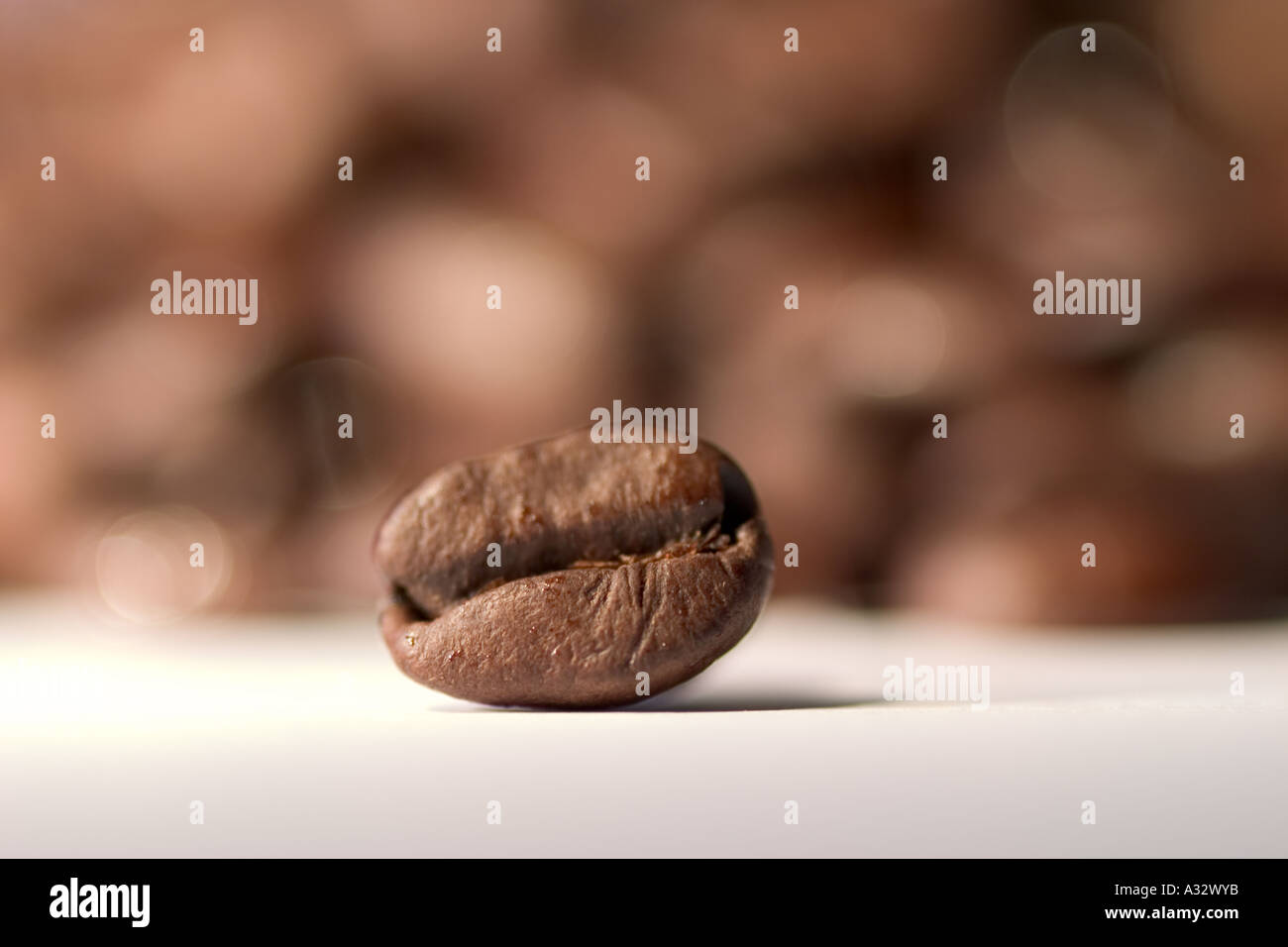Single coffee bean in front of a pile of coffee beans Stock Photo - Alamy