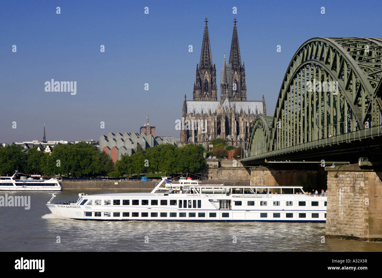 The river Rhine and the Cologne Cathedral, Germany Stock Photo - Alamy