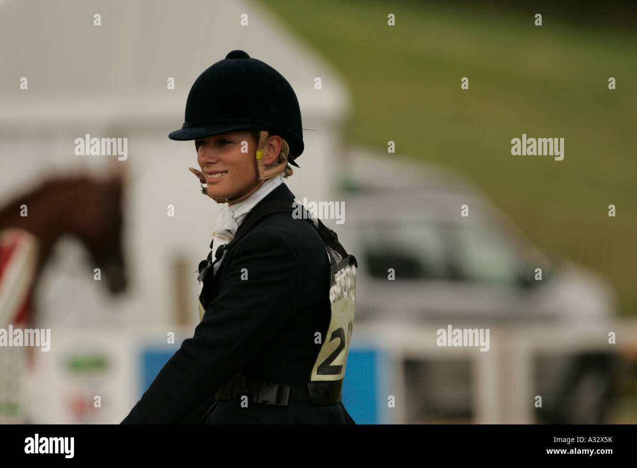 Zara Philips at Gatcombe Horse Trials Stock Photo - Alamy