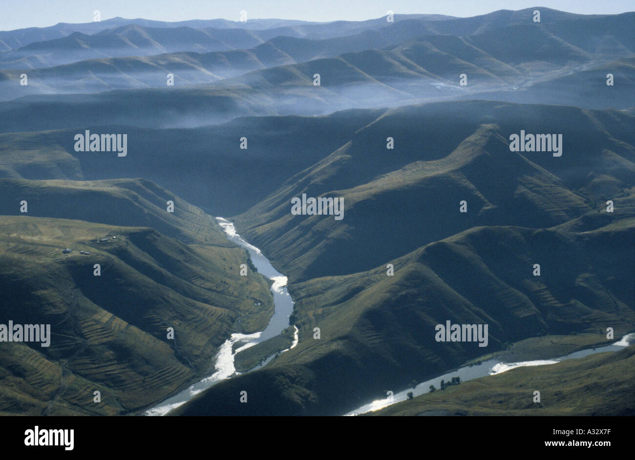 Malibamatso Valley just below the Bokong River confluence. Lesotho ...