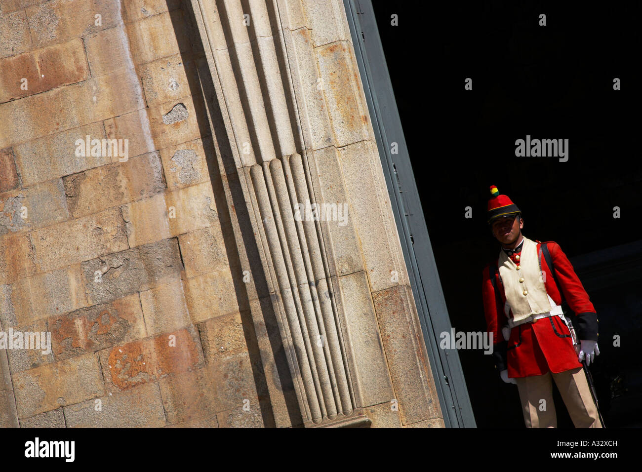 la paz square guard Stock Photo - Alamy