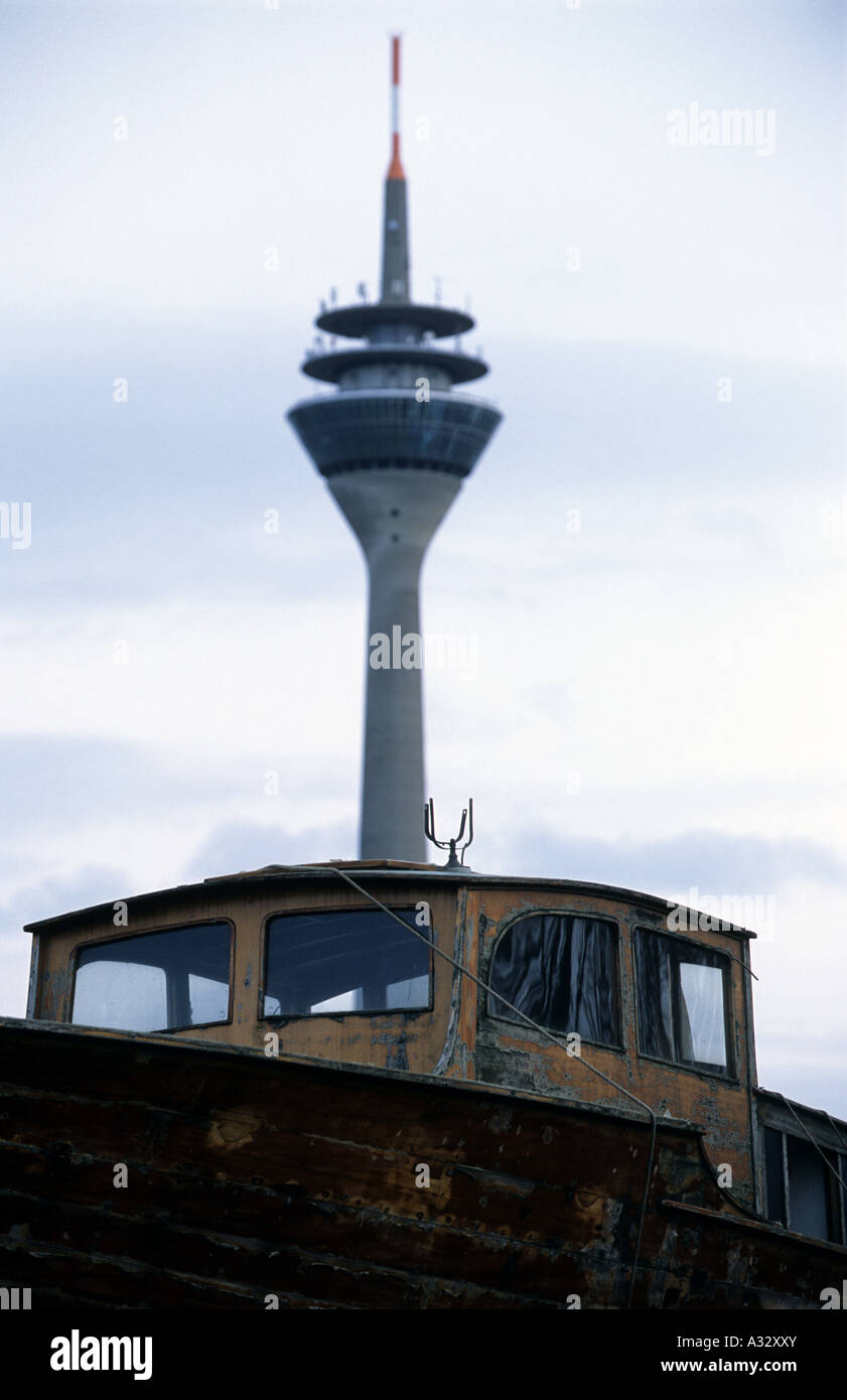 The Rhine Tower, Dusseldorf, North Rhine Westphalia, Germany Stock ...