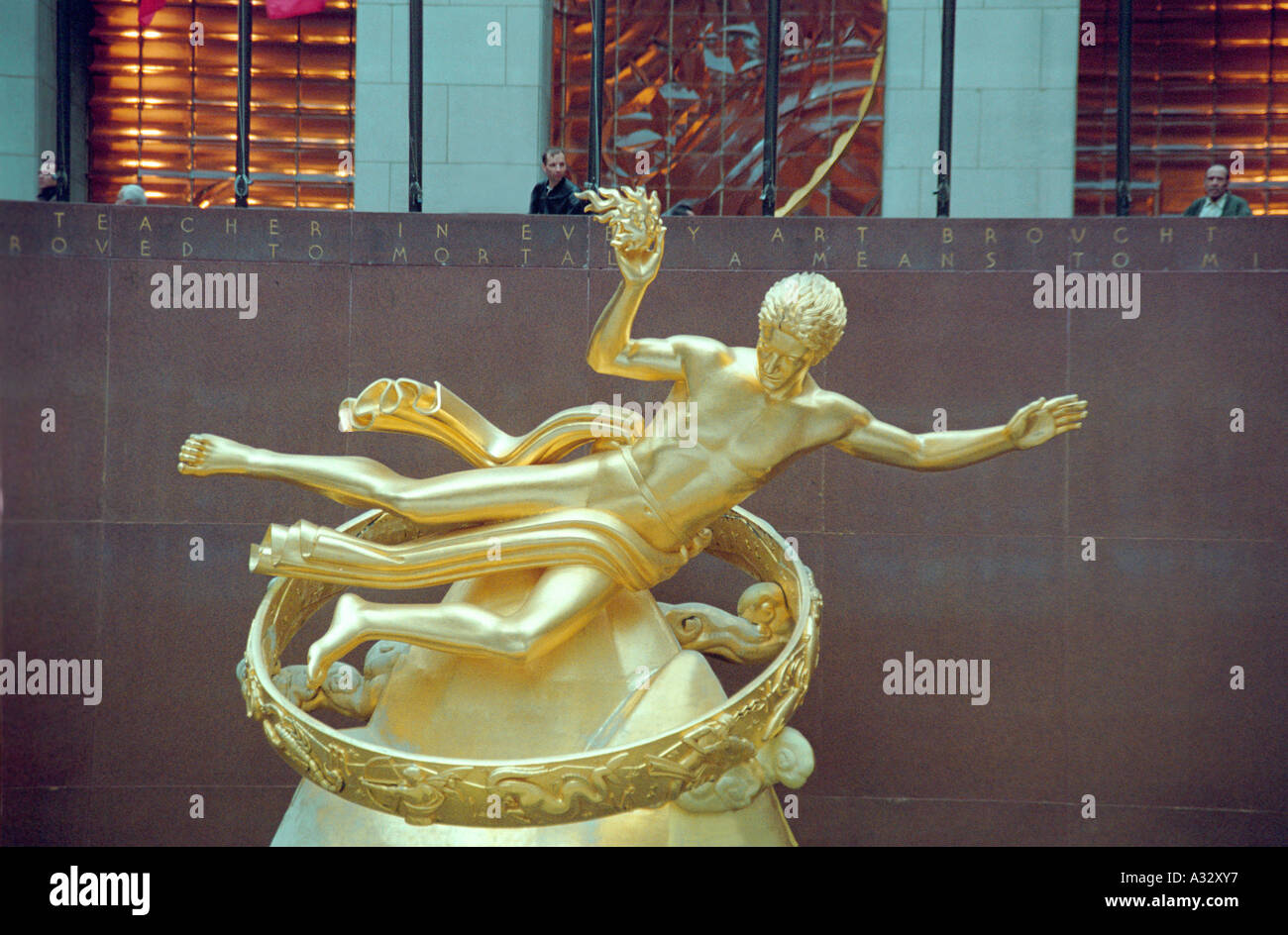 Statue of Prometheus in Rockefeller Center New York City Stock Photo ...
