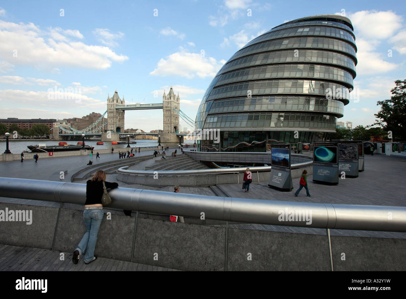 City Hall and Tower Bridge, London, Great Britain Stock Photo - Alamy