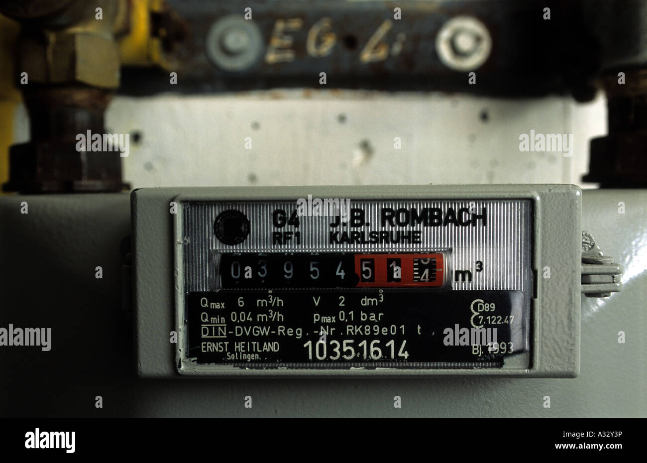 Domestic water meter (Germany Stock Photo - Alamy