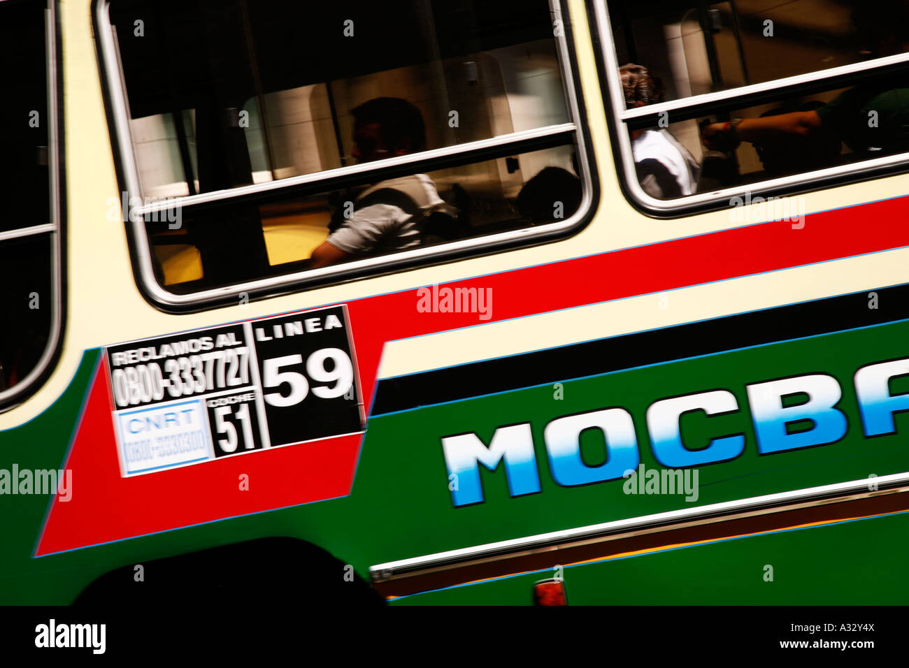 green red bus BA Stock Photo - Alamy