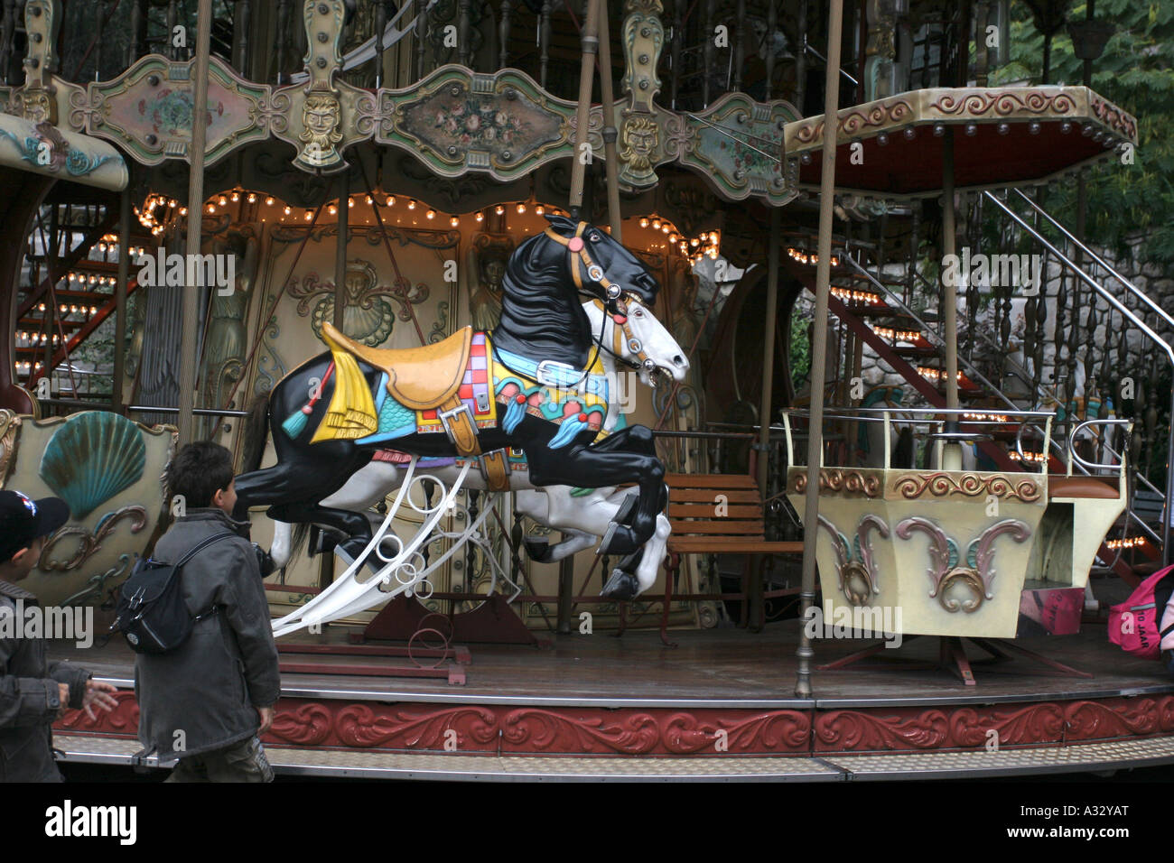 Carousel at Sacre Coeur church, Paris, France Stock Photo - Alamy