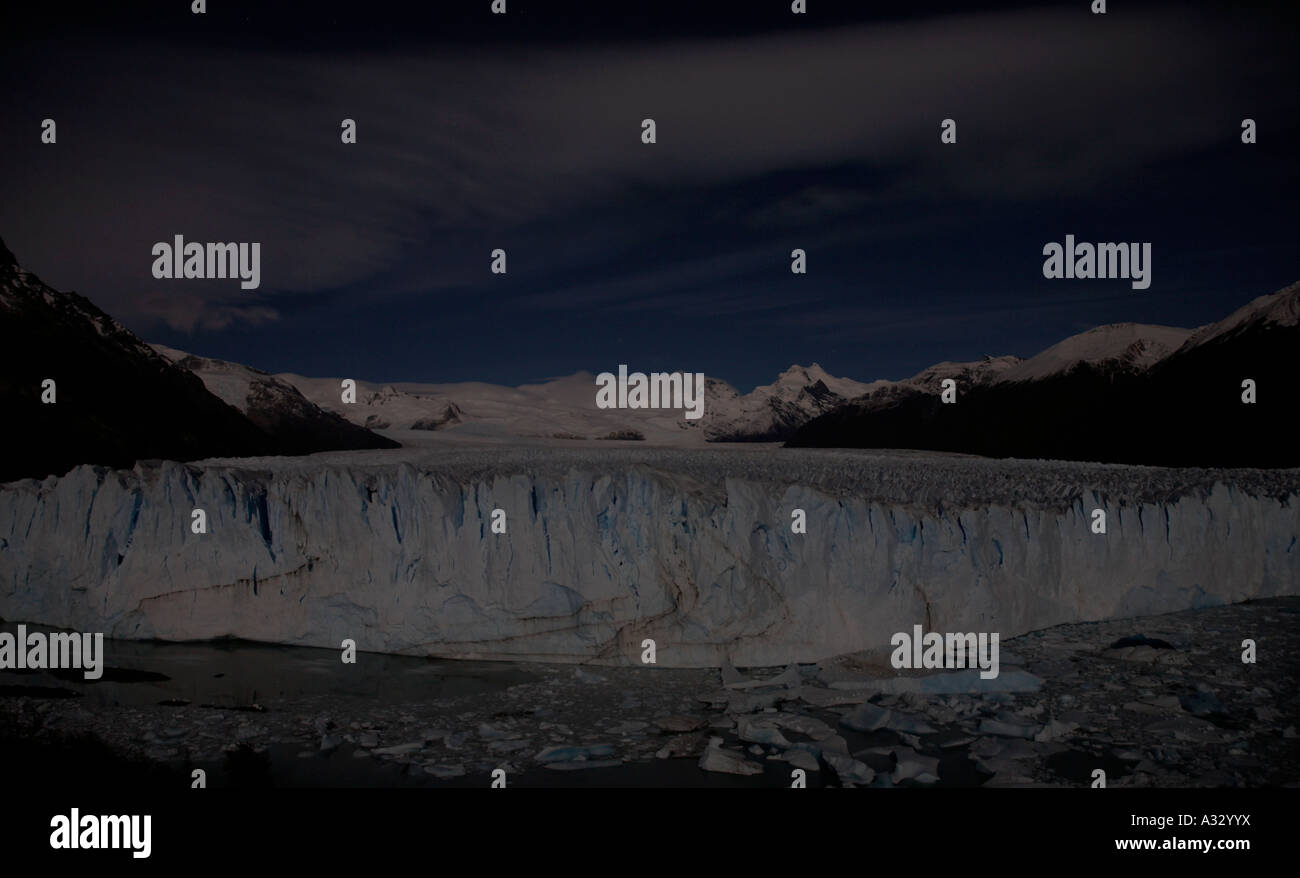 mareno glacier at night Stock Photo - Alamy