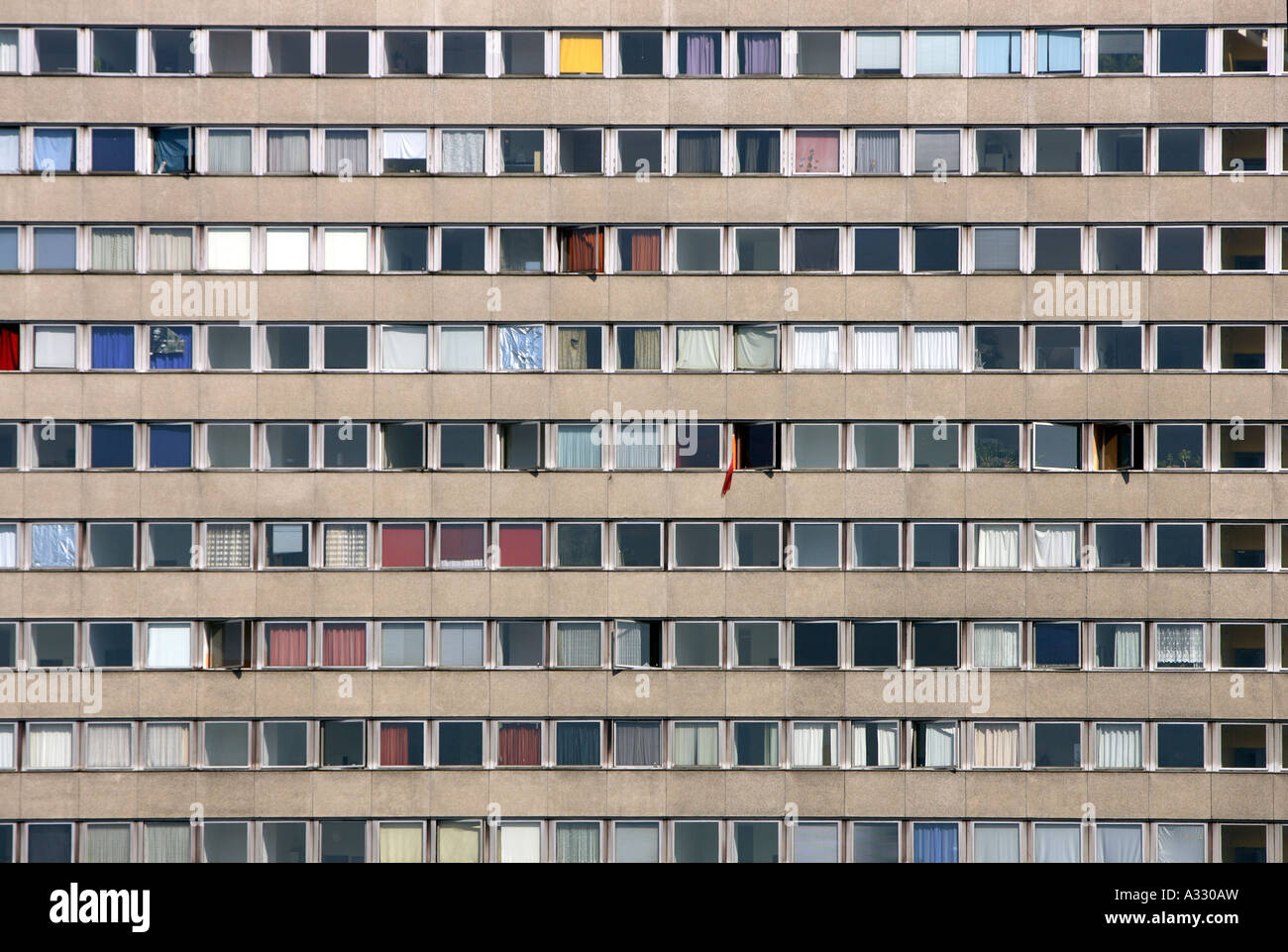 Front side of a concrete panel building in Berlin, Germany Stock Photo ...