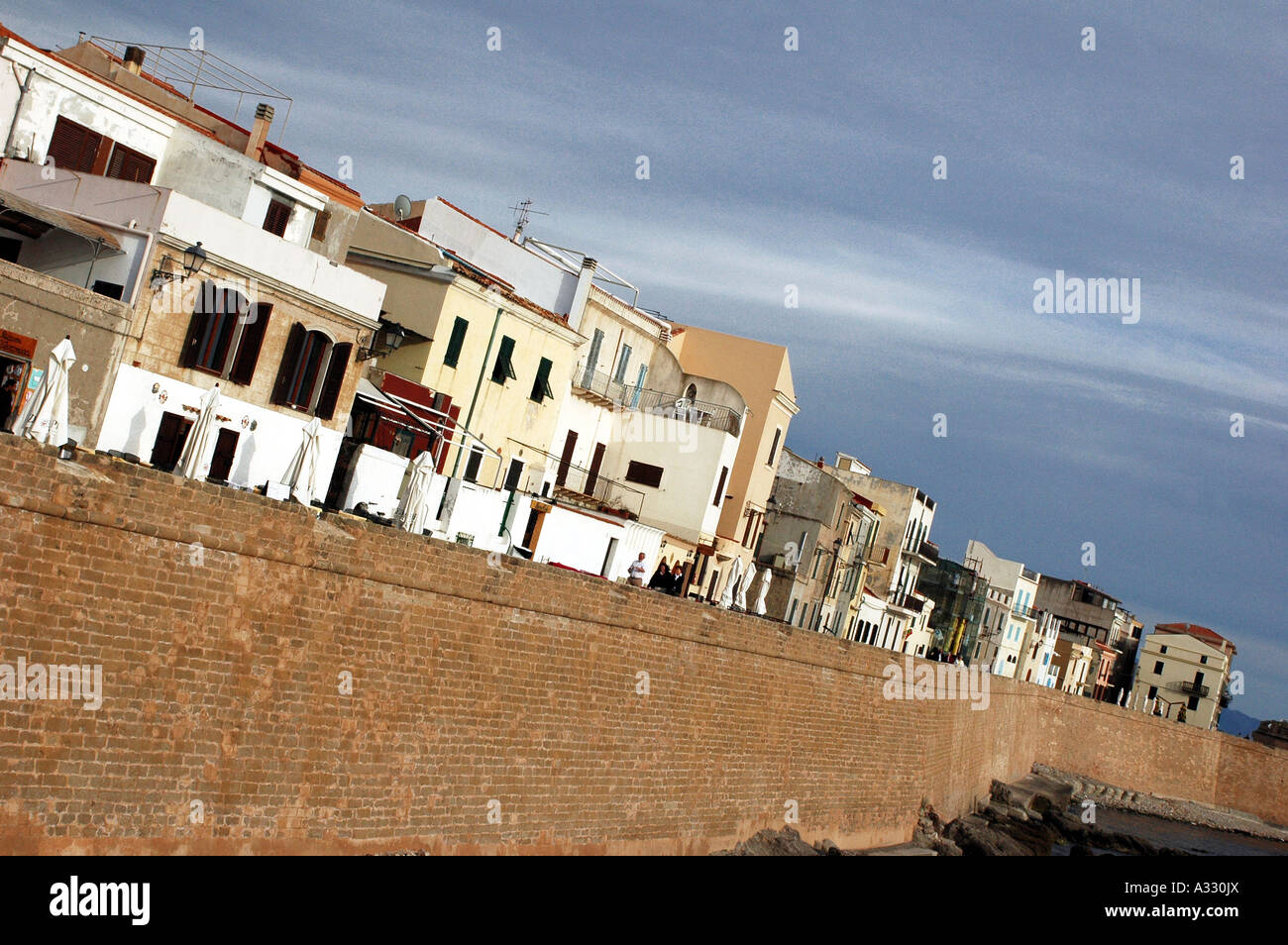 The Spanish walls in Alghero Sardinia Italy Stock Photo - Alamy