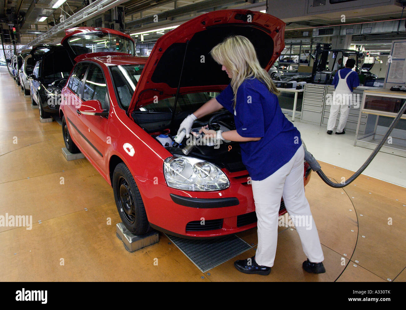 Volkswagen AG - manufacturing of Golf 5, Wolfsburg, Germany Stock Photo ...
