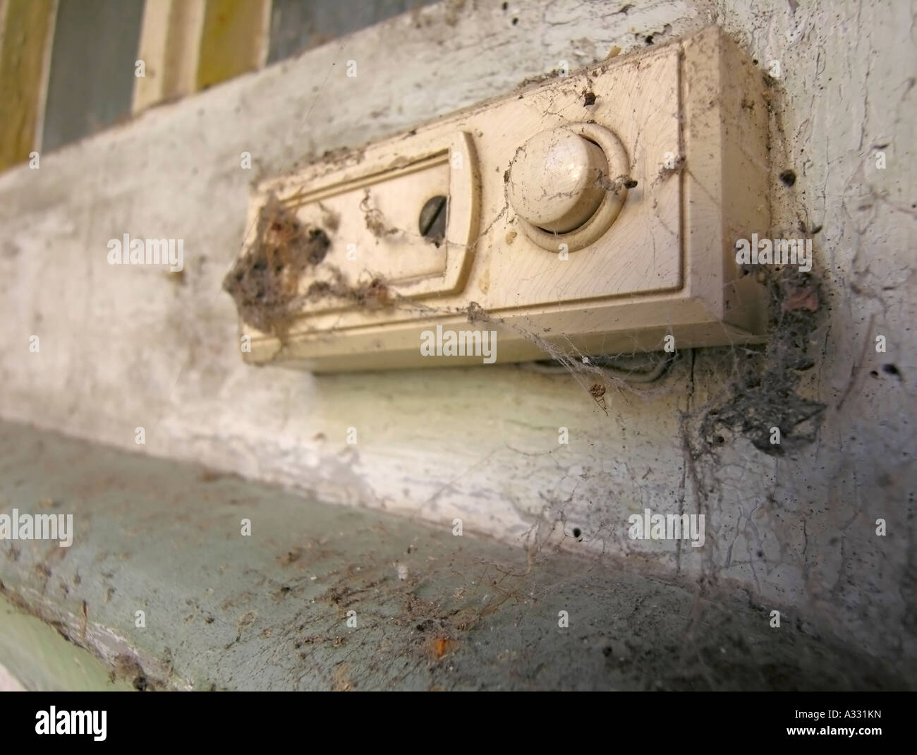 old broken down bell at a door Stock Photo - Alamy