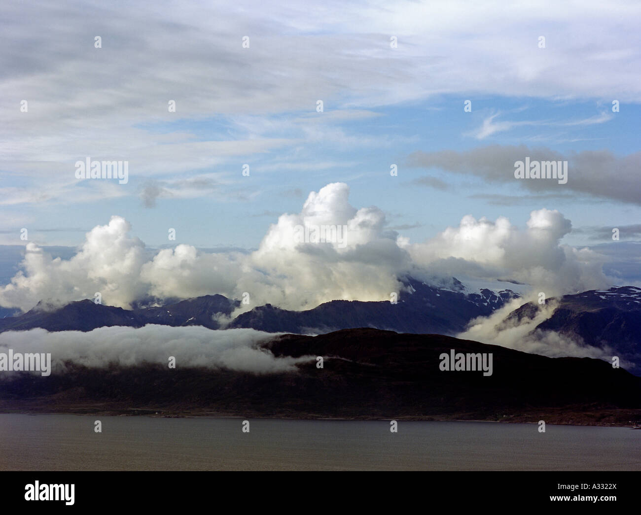 Mountains in clouds, Gildetun, Norway Stock Photo - Alamy