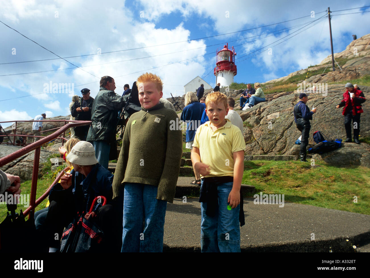 Tourists at Cape Lindesnes, Norway Stock Photo - Alamy
