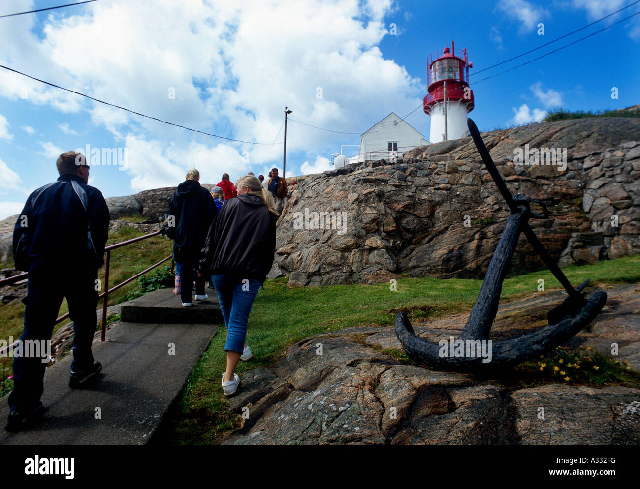 Tourists at Cape Lindesnes, Norway Stock Photo - Alamy